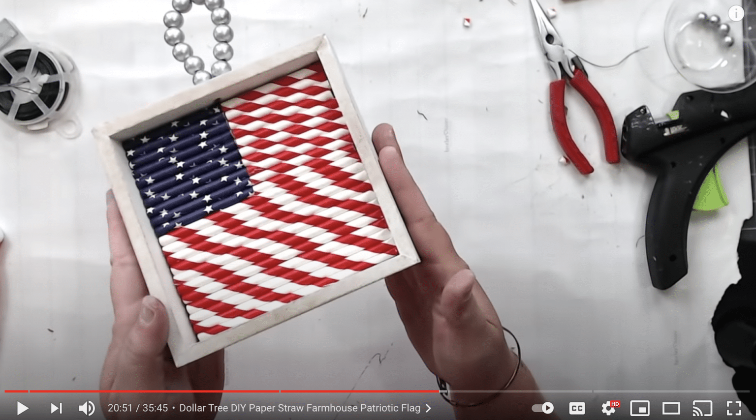 DIY Dollar Tree American Flag Decor - Easy Decor DIY Tutorial