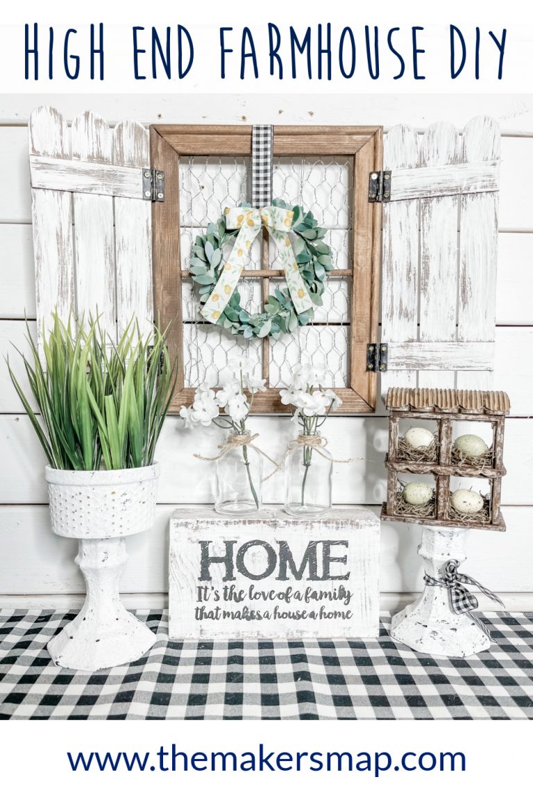 Dollar Tree DIY Farmhouse Wall Decor - window with faux shutters