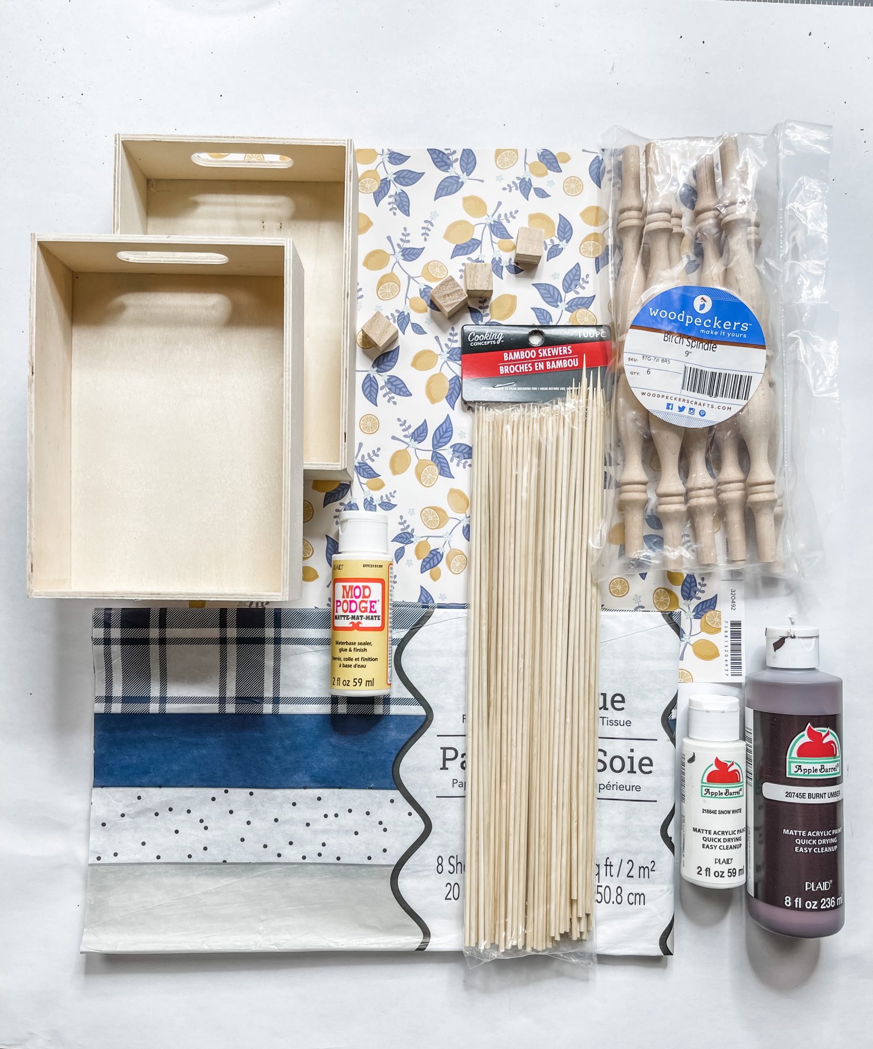 DIY Farmhouse Shelf with Lemon Scrapbook Paper - Easy DIY Tutorial