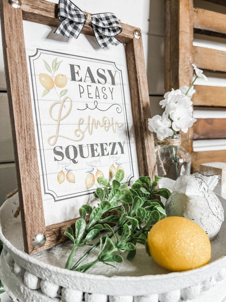 3 Lemon Printable DIY Decor Ideas for a Tiered Tray - Easy Decor Tutorial