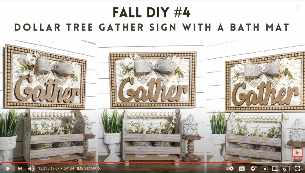 Farmhouse Style DIY Gather Sign - DIY Fall Home Decor Tutorial