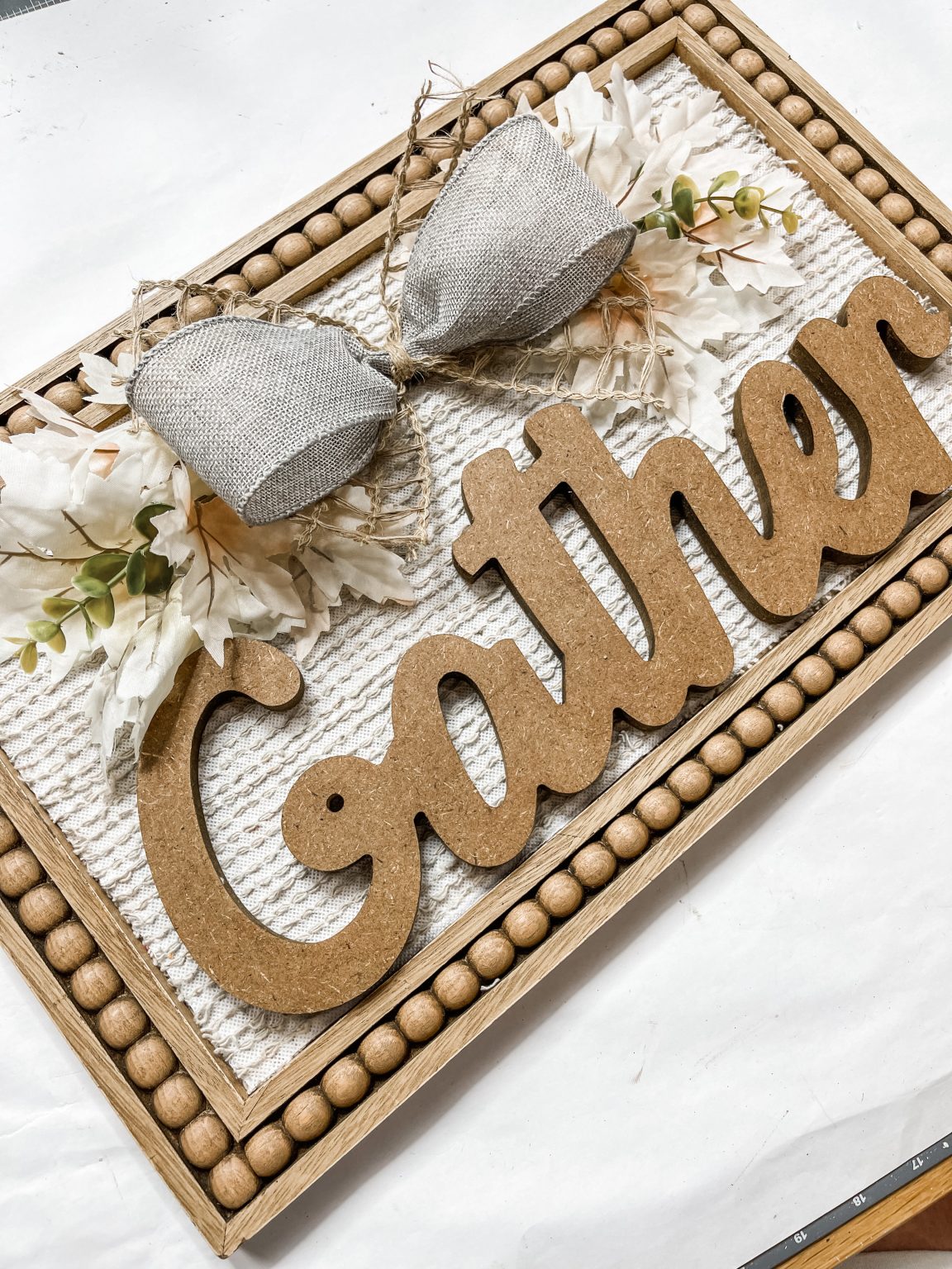 Farmhouse Style DIY Gather Sign - DIY Fall Home Decor Tutorial