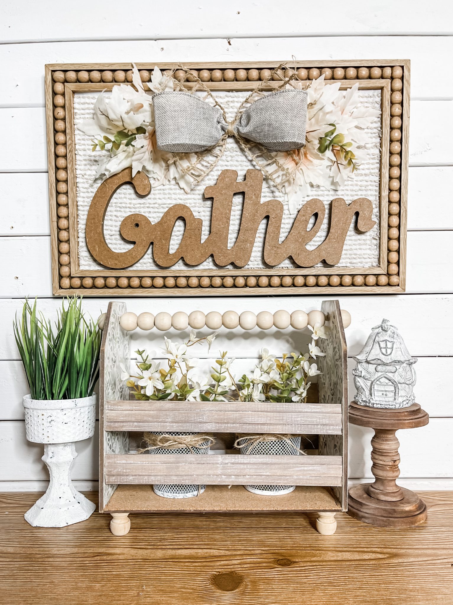 Farmhouse Style DIY Gather Sign - DIY Fall Home Decor Tutorial