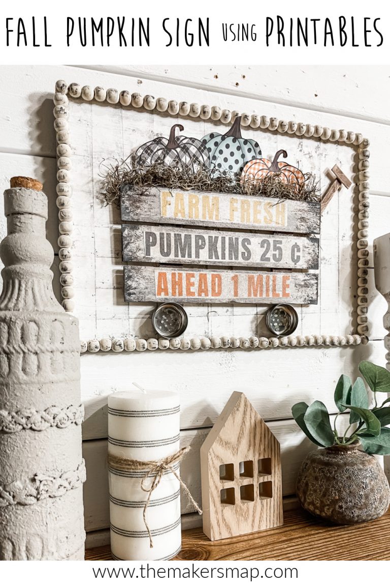 Fall Pumpkin Sign using Printables