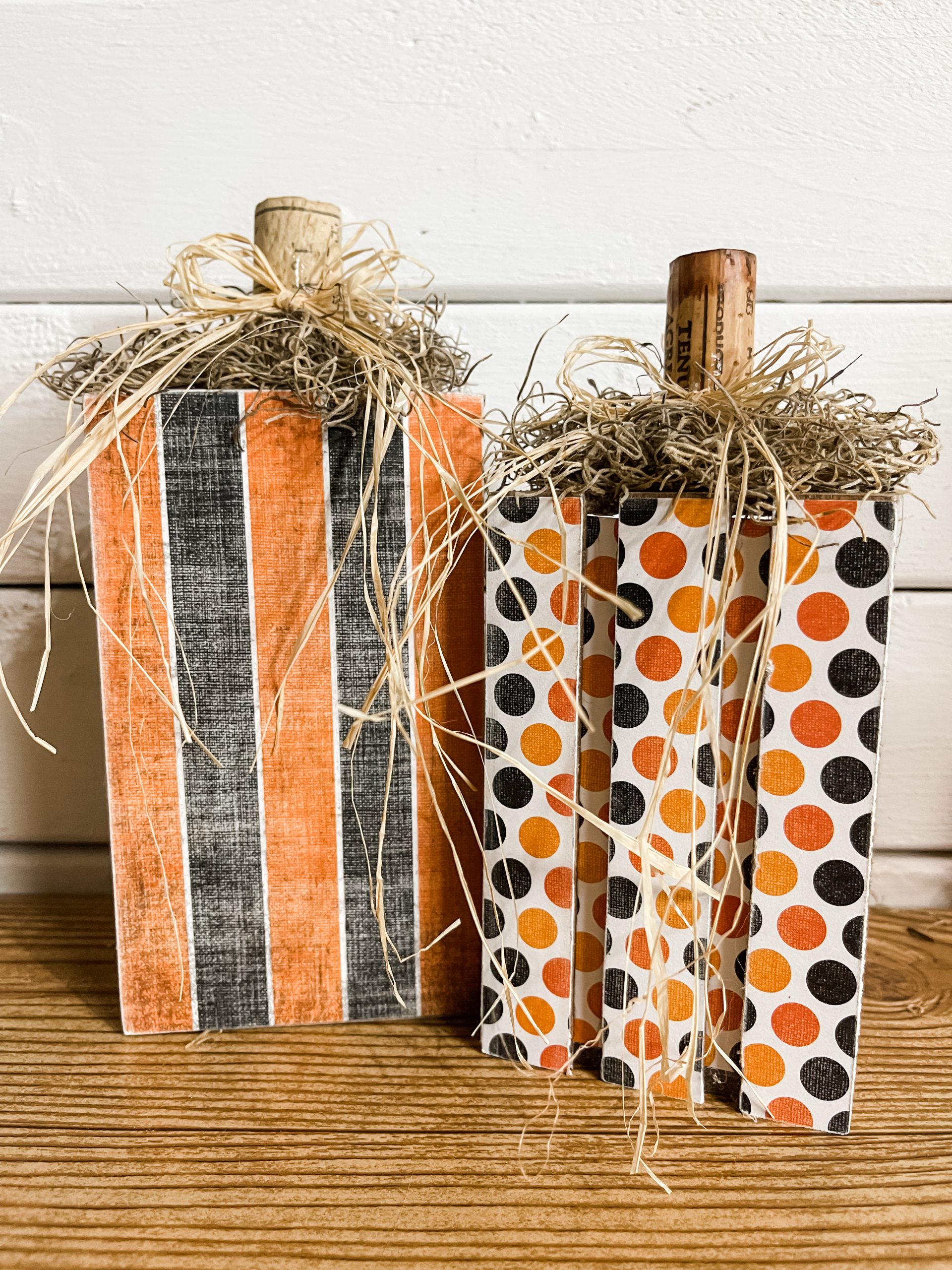 Easy DIY Pumpkin Blocks Using Scrapbook Paper