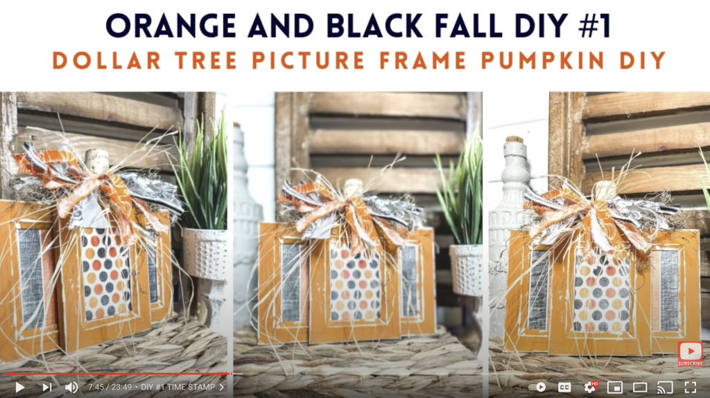 Picture Frame Pumpkin DIY Fall Decor - DIY Fall Decor Tutorial