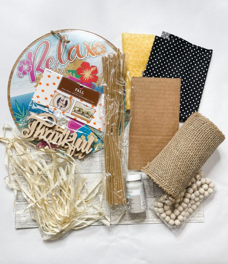 DIY Fabric Sunflower Fall Sign - Affordable Home Decor Tutorial