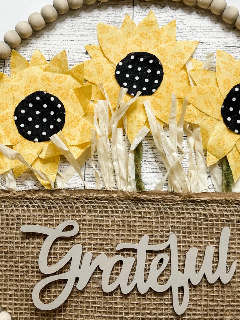 DIY Fabric Sunflower Fall Sign - Affordable Home Decor Tutorial