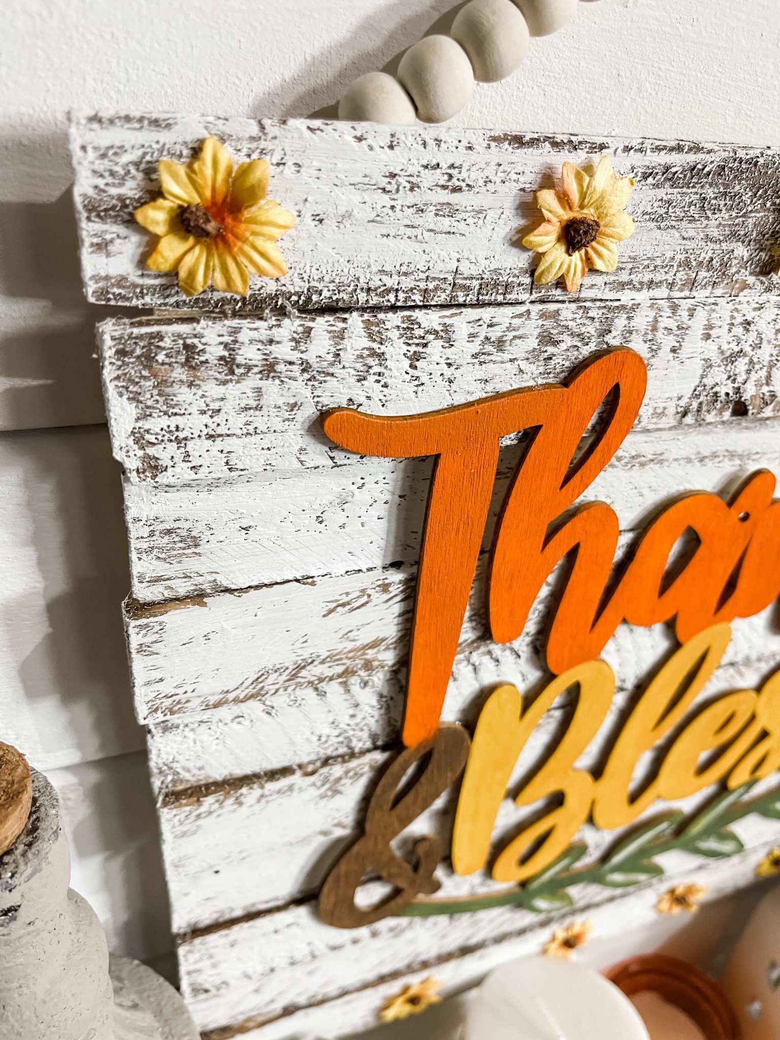 DIY Thankful and Blessed Fall Sign - Affordable Home Decor Tutorial
