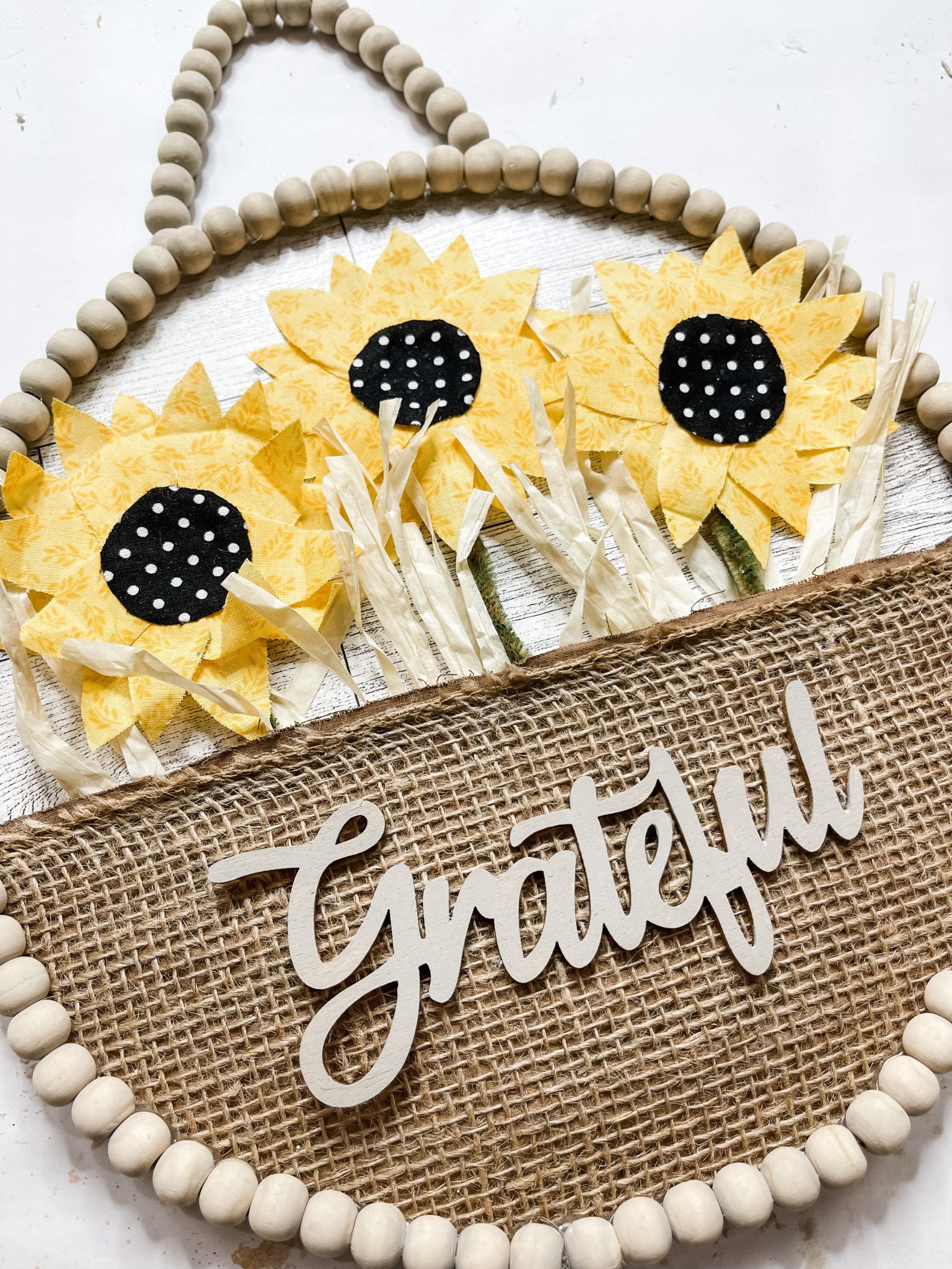 DIY Fabric Sunflower Fall Sign - Affordable Home Decor Tutorial