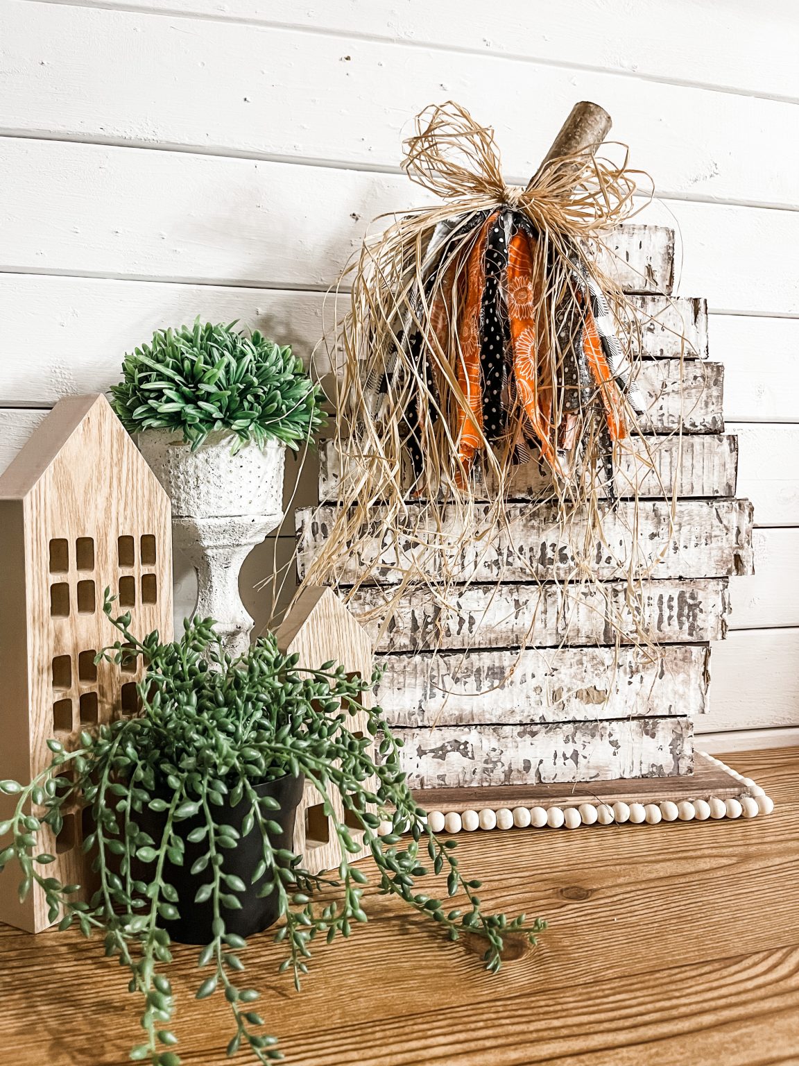 DIY Farmhouse Cardboard Pumpkin - Affordable Home Decor Tutorial