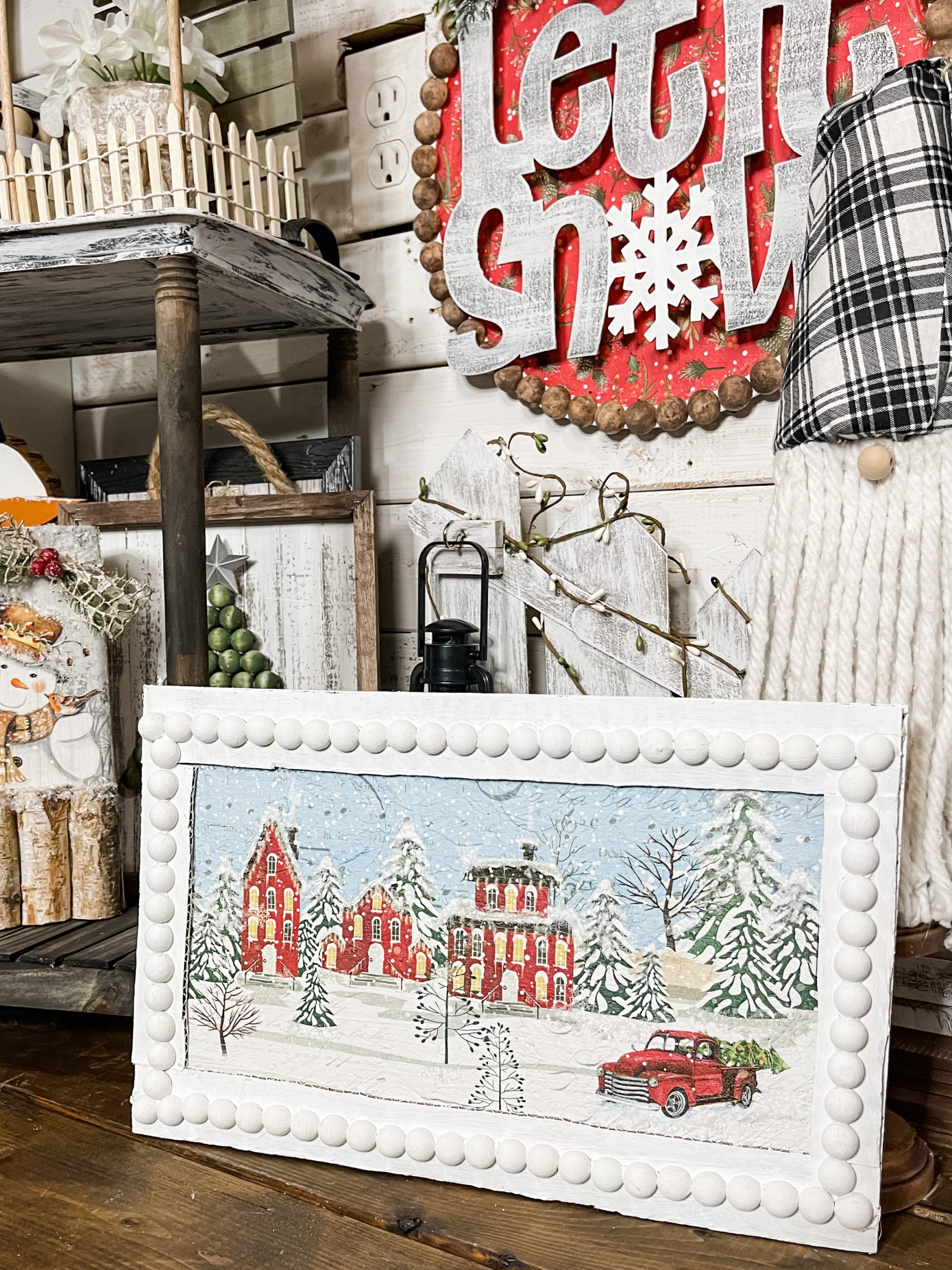 Village Scene DIY Winter Decor - DIY Decor on a budget