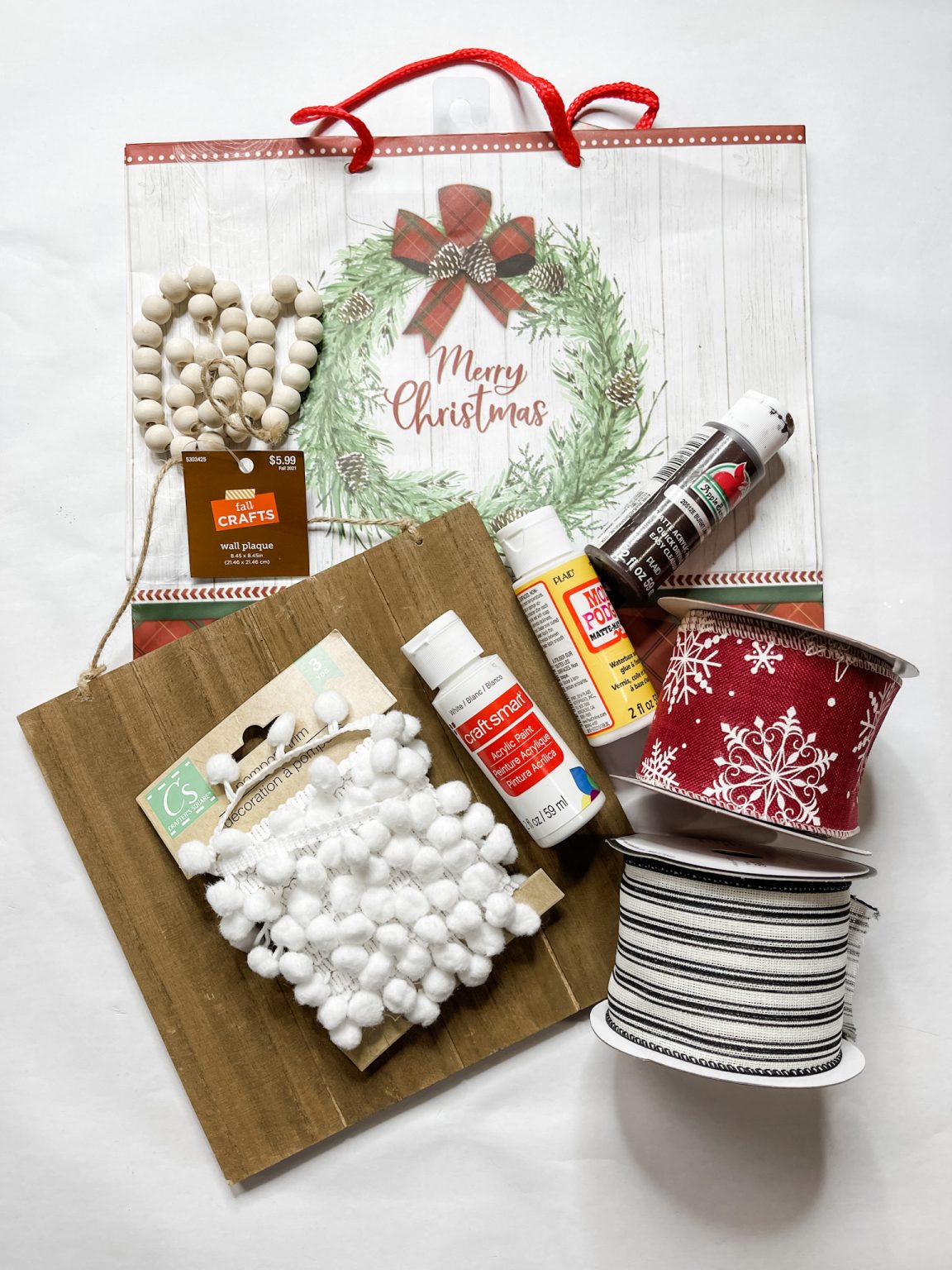 Gift Bag DIY Merry Christmas Sign - Dollar Tree Craft Idea
