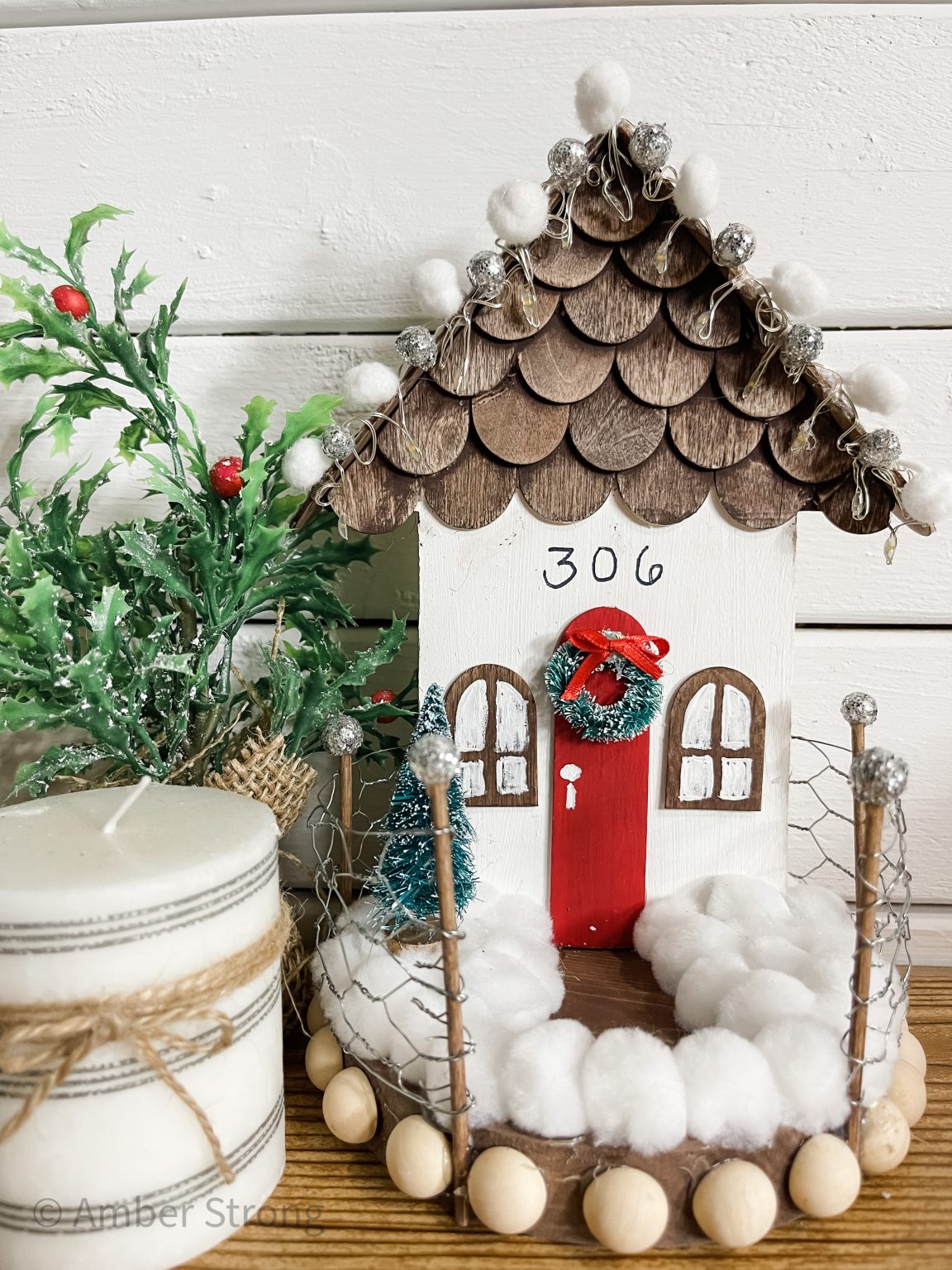 DIY Winter House Shape Decor - Creative Haven Project