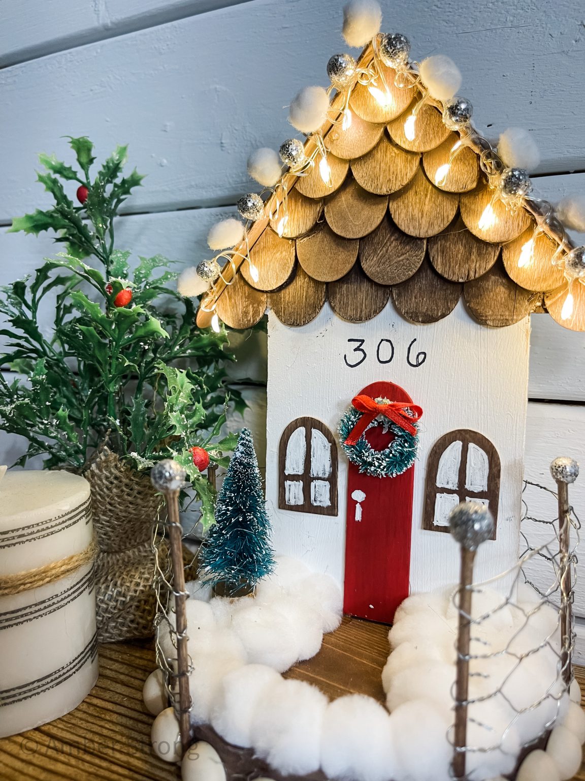 DIY Winter House Shape Decor - Creative Haven Project