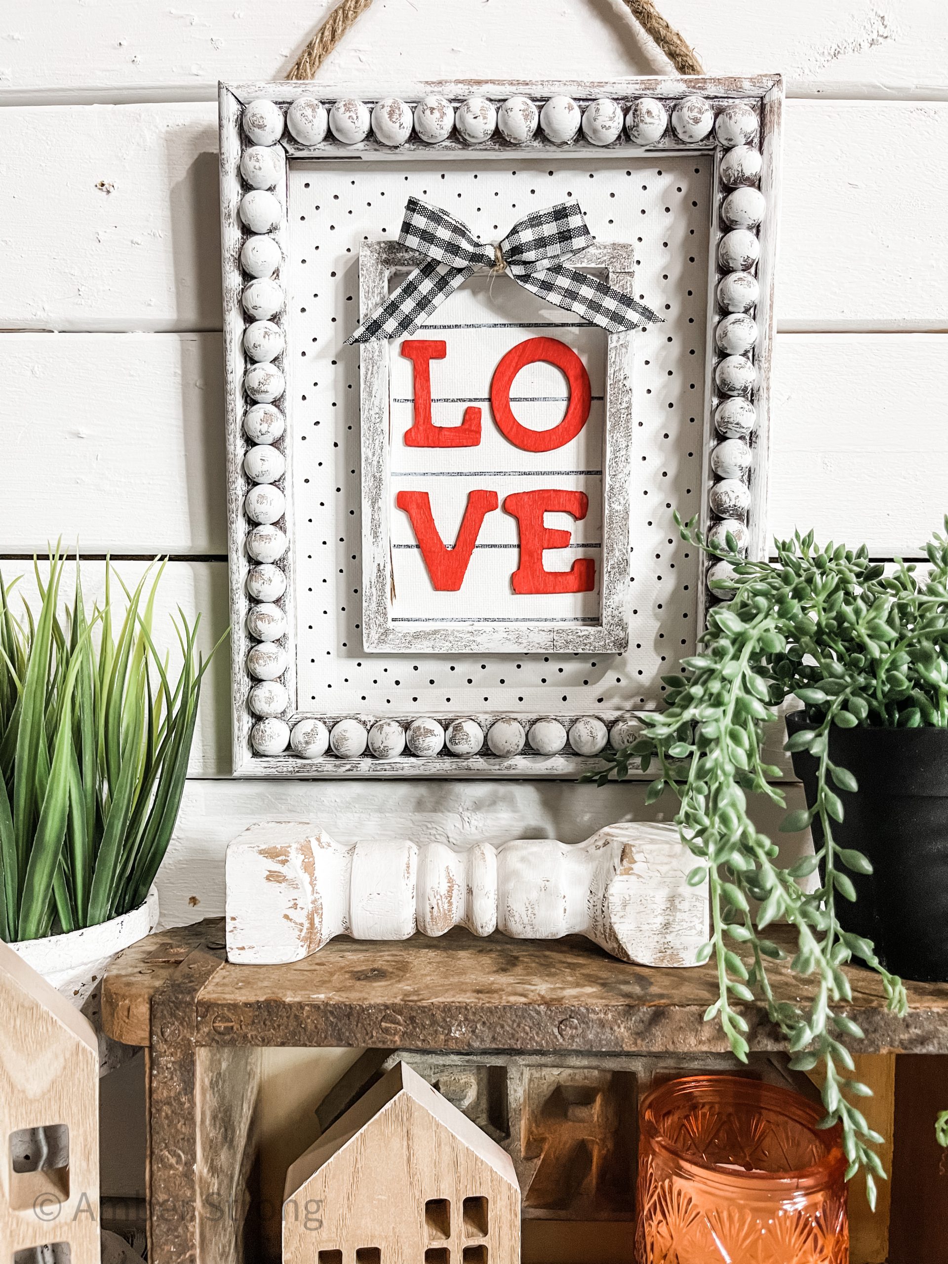 DIY Beaded Love Sign - A Creative Haven Project