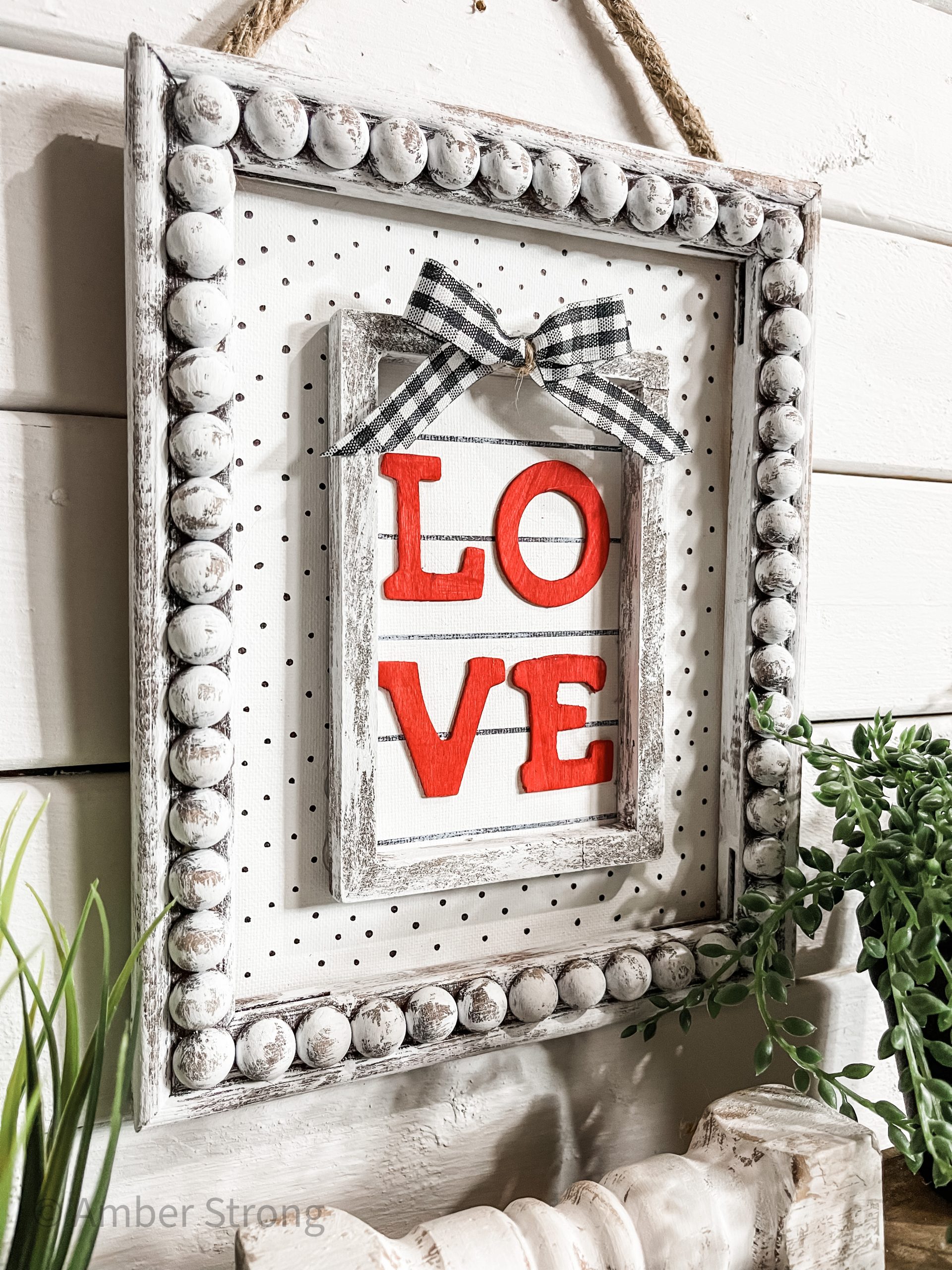 DIY Beaded Love Sign - A Creative Haven Project