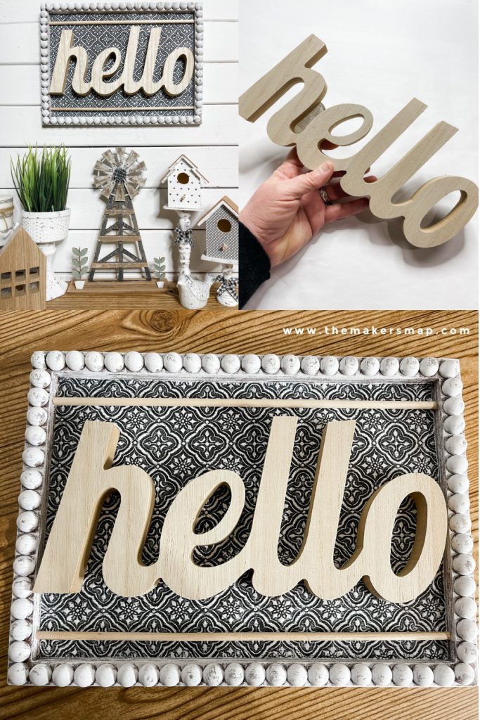 DIY Beaded Hello Wall Sign - Easy DIY Tutorial