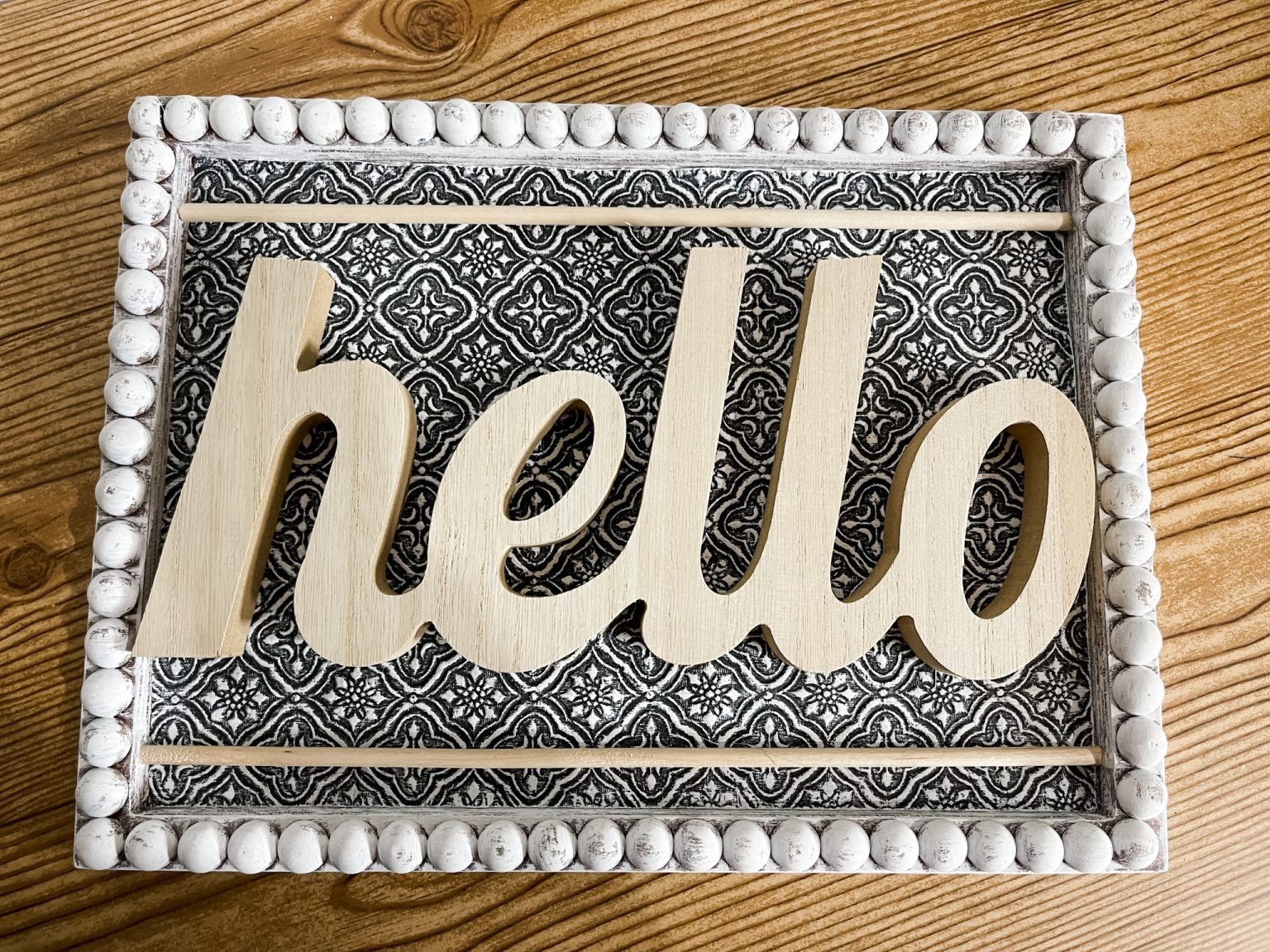 DIY Beaded Hello Wall Sign - Easy DIY Tutorial