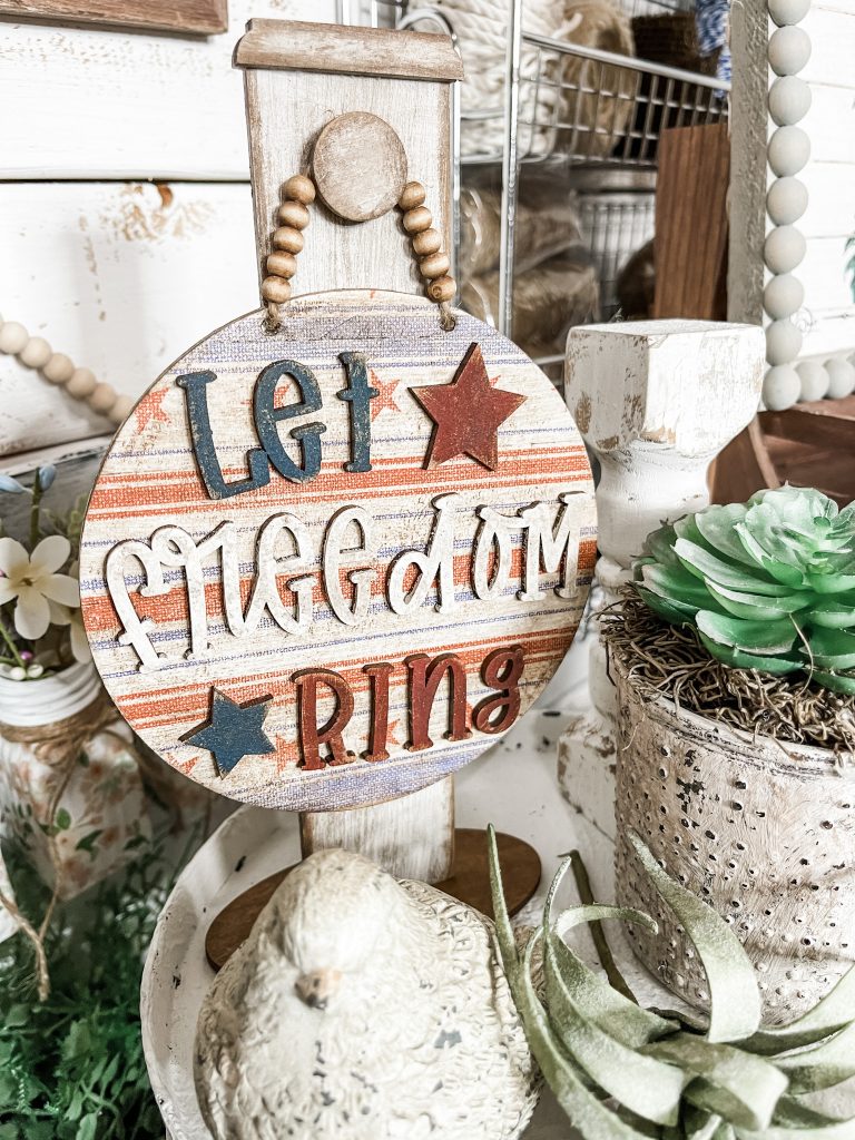 Let Freedom Ring Sign and Stand - Easy Decor DIY Tutorial