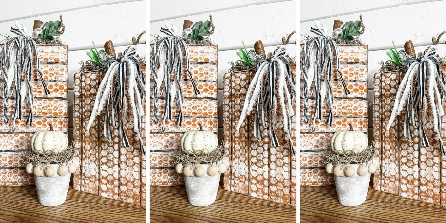 Easy DIY Pumpkin Blocks Using Scrapbook Paper