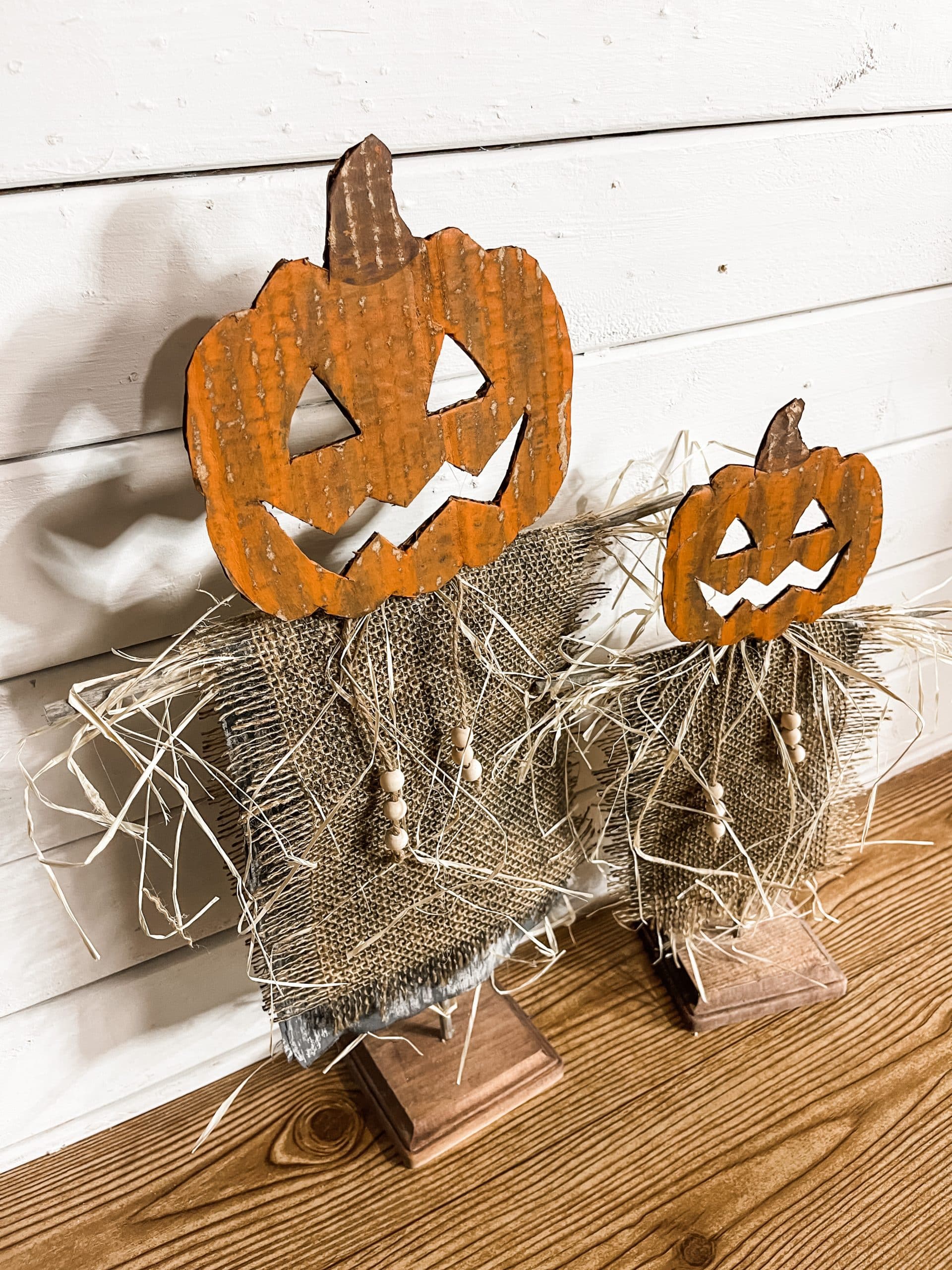 DIY Jack-O-Lantern Scarecrows - A Creative Haven Project