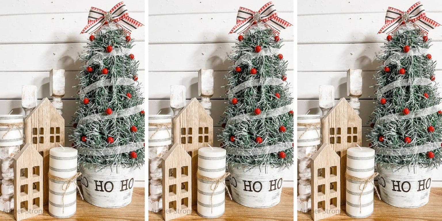 How to Make a DIY Dollar Tree Gift Bag Christmas Barn Decor