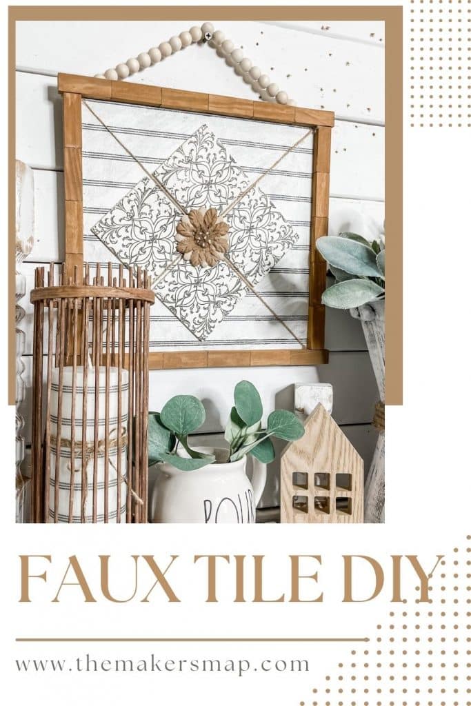 Faux Tile Art Decor - Easy DIY Tutorial