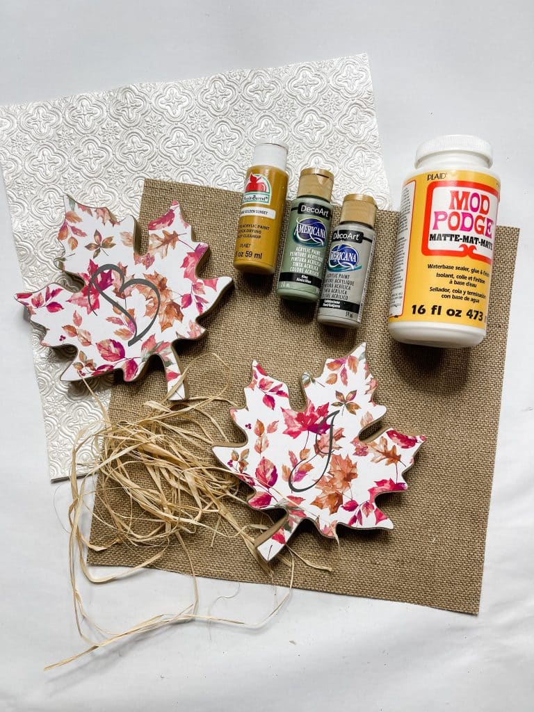 Decoupaged Decorative Leaves for Fall - Easy DIY Tutorial