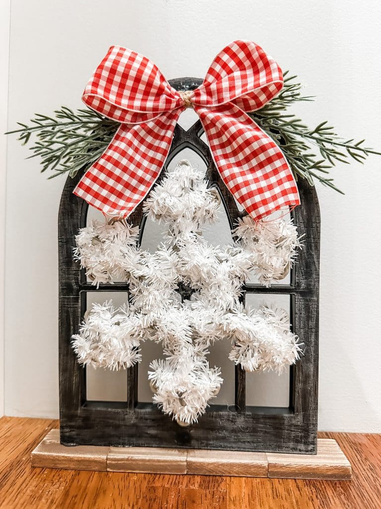 Dollar Tree Arch Window Winter Decor - Easy DIY Idea