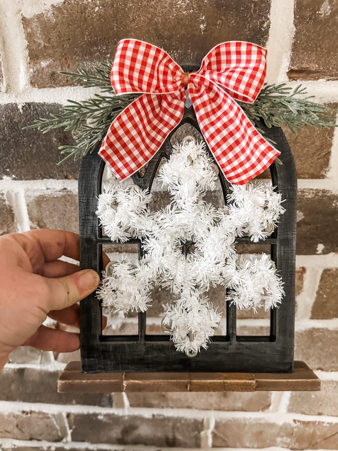 Dollar Tree Arch Window Winter Decor - Easy DIY Idea