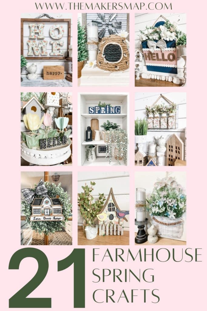 Spring Farmhouse Decor DIY Ideas - The Makers Map with Amber Strong