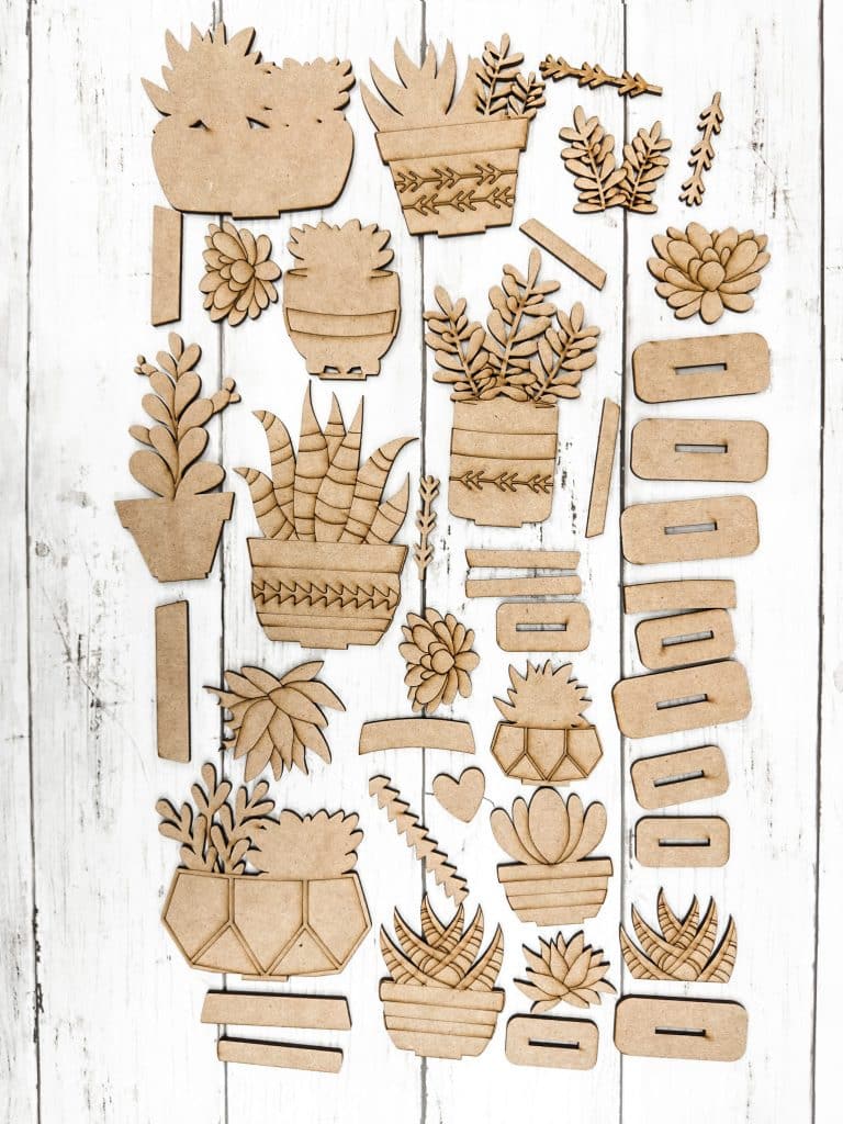 Set of Decorative Wooden Succulents - Easy DIY Tutorial