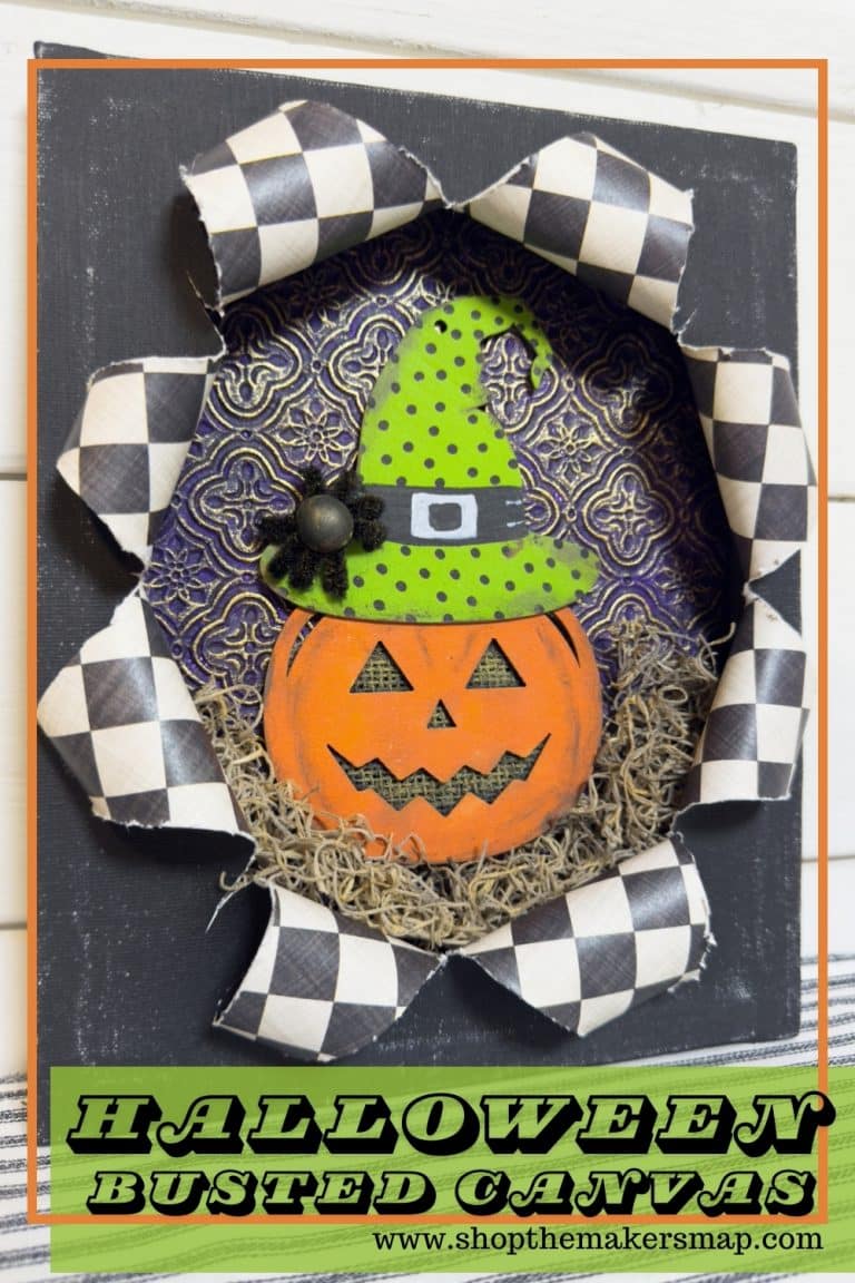 Halloween Busted Canvas Jack-O-Lantern - Easy DIY Tutorial