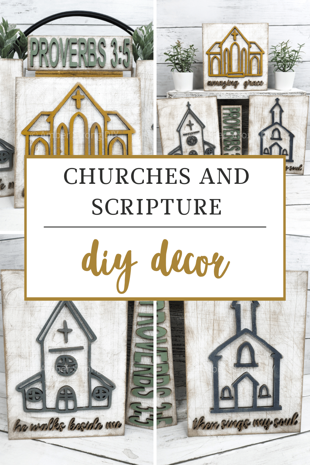 Farmhouse Churches and Scripture Signs DIY Kit - Easy DIY Tutorial
